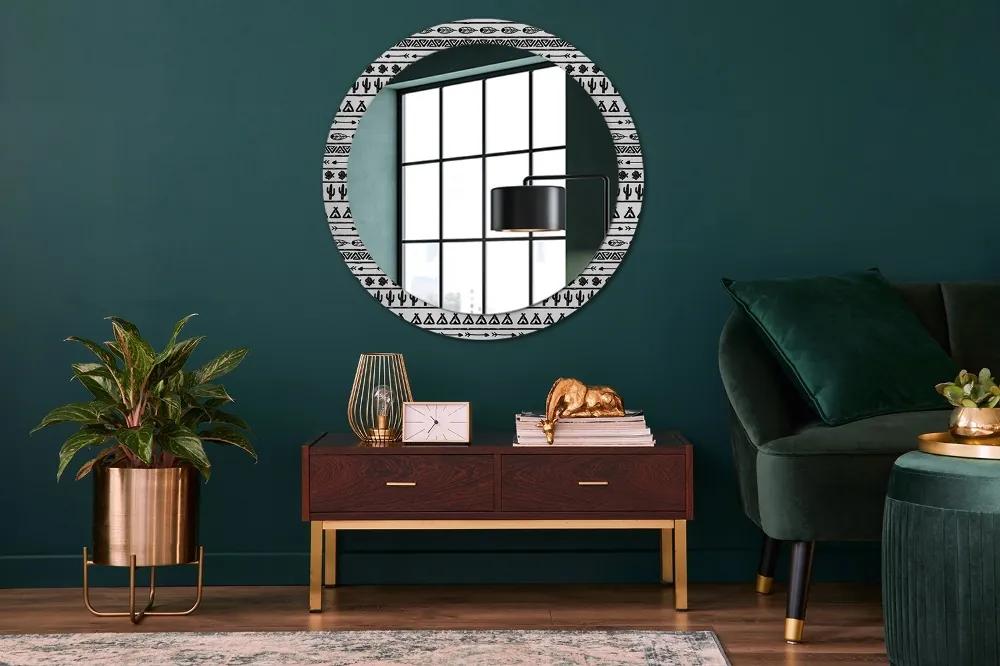 Kulaté dekorativní zrcadlo Boho minimalista fi 90 cm