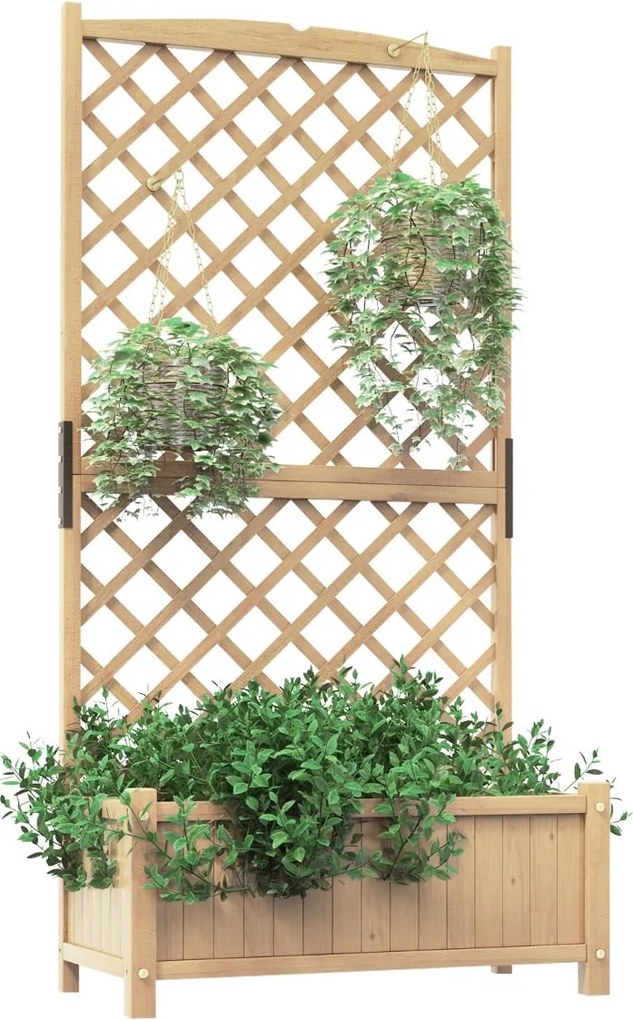 Costway 180 cm vysoká zahradní postel s mřížkou květináče a drenážními otvory
