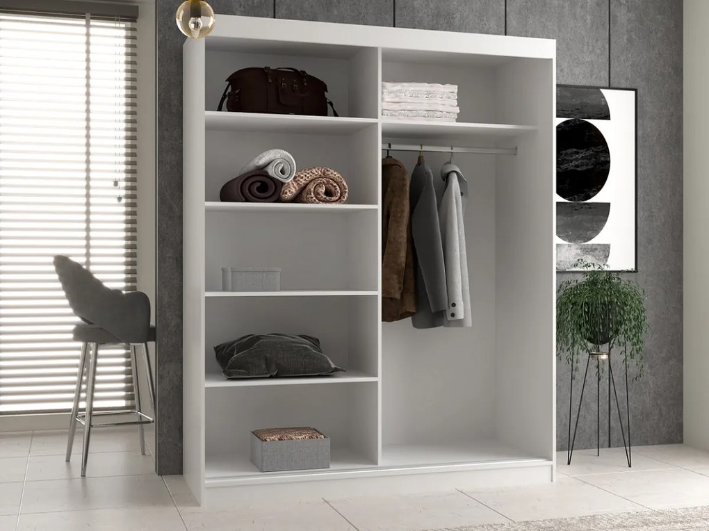 Šatní skříň se 2 zrcadly IGA 160 cm dub sonoma