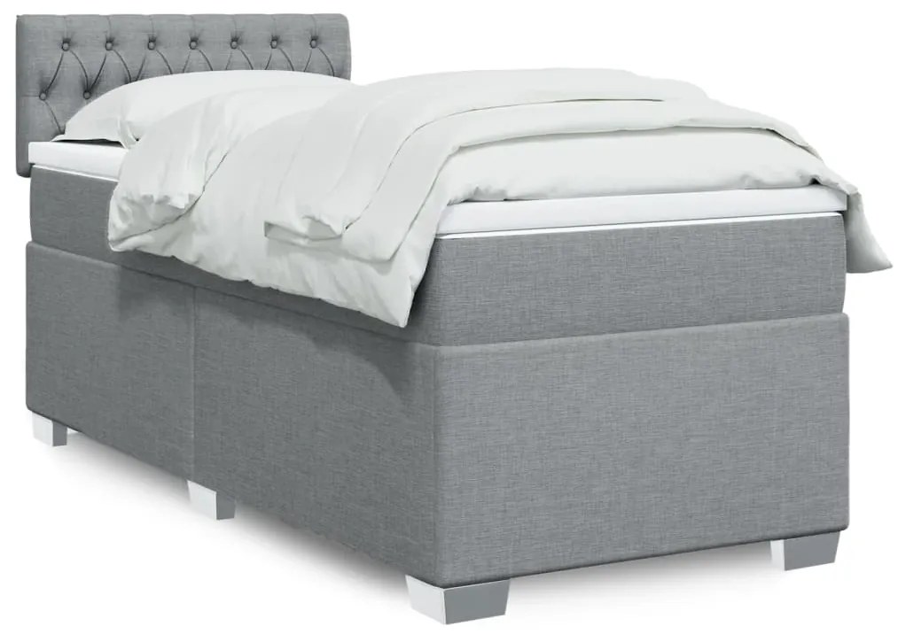 Box spring postel s matrací světle šedá 80 x 200 cm textil 3285722