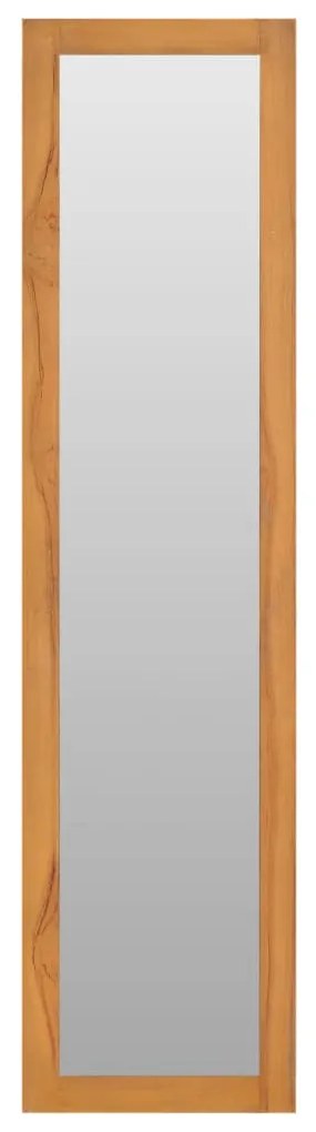 Nástěnné zrcadlo s poličkami 30 x 30 x 120 cm masivní teak 289070