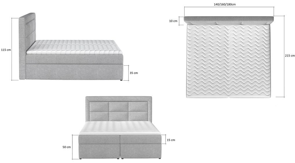 Boxspring Vivre 180x200 Materiál / Dekor: Sawana 21