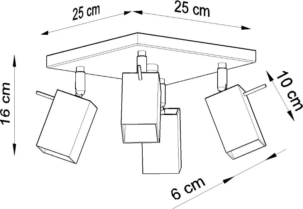 Sollux Lighting Stropní svítidlo MERIDA 4 černé