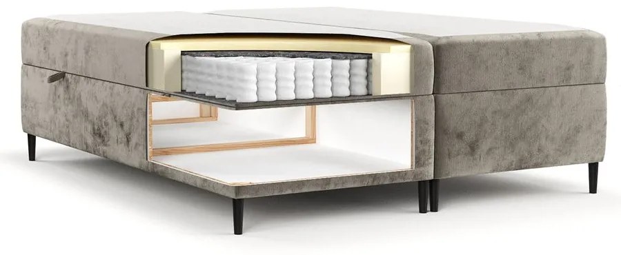 Světle hnědá boxspring postel s úložným prostorem 160x200 cm Araya – Maison de Rêve