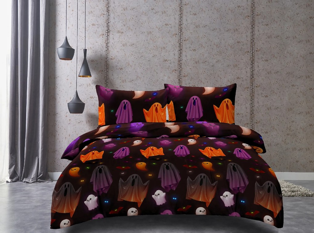 Povlečení z mikrovlákna SPOOKY SOIREE černé Rozměr povlečení: 2 ks 70 x 80 cm | 200 x 220 cm