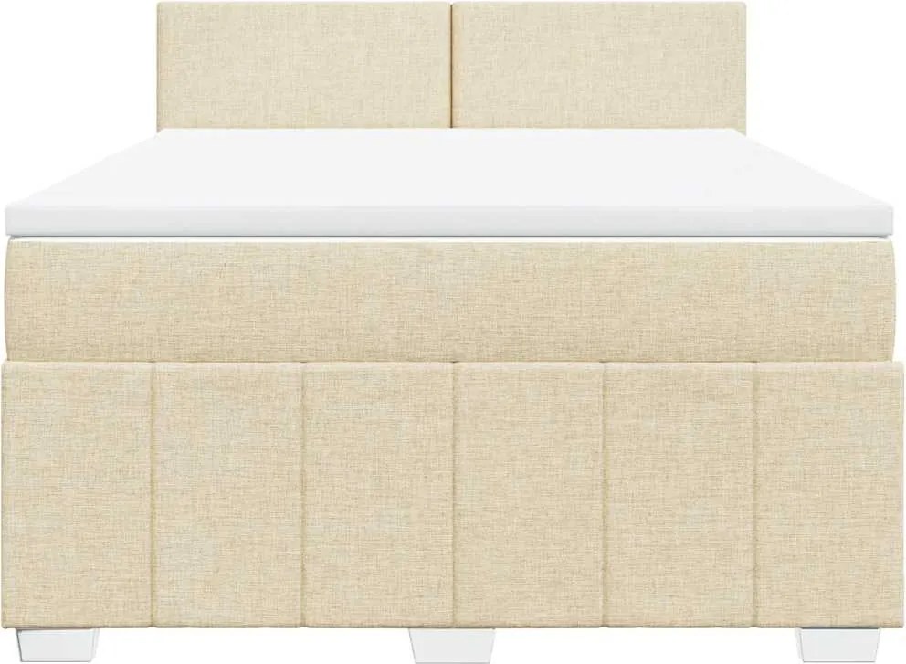 Box spring postel s matrací krémová 140x190 cm textil 3289361