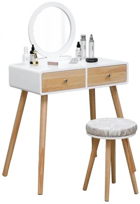 ModernHOME Toaletní stůl se zrcadlem, dřevěné čelní strany W-HY-158