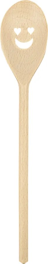 AMADEA Dřevěná vařečka s obličejem, masivní dřevo, délka 30 cm