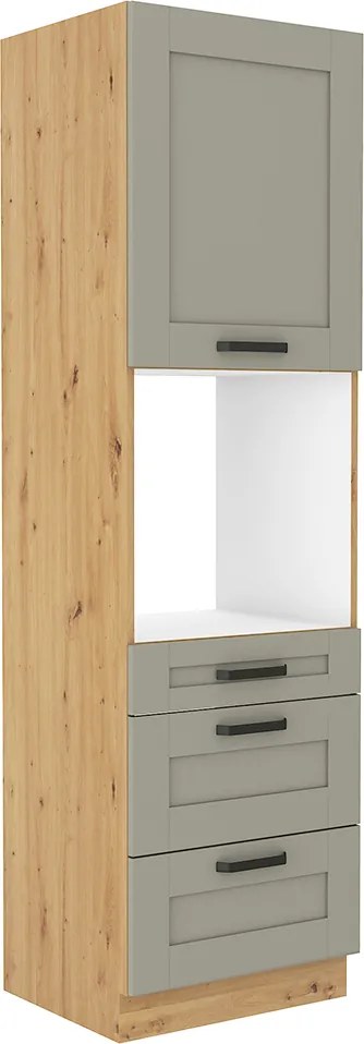 LUNA sa | vysoká skříňka 60 DPS-210 3S 1F na vestavnou troubu | 60 cm | UNI dvířka | artisan/světle šedá