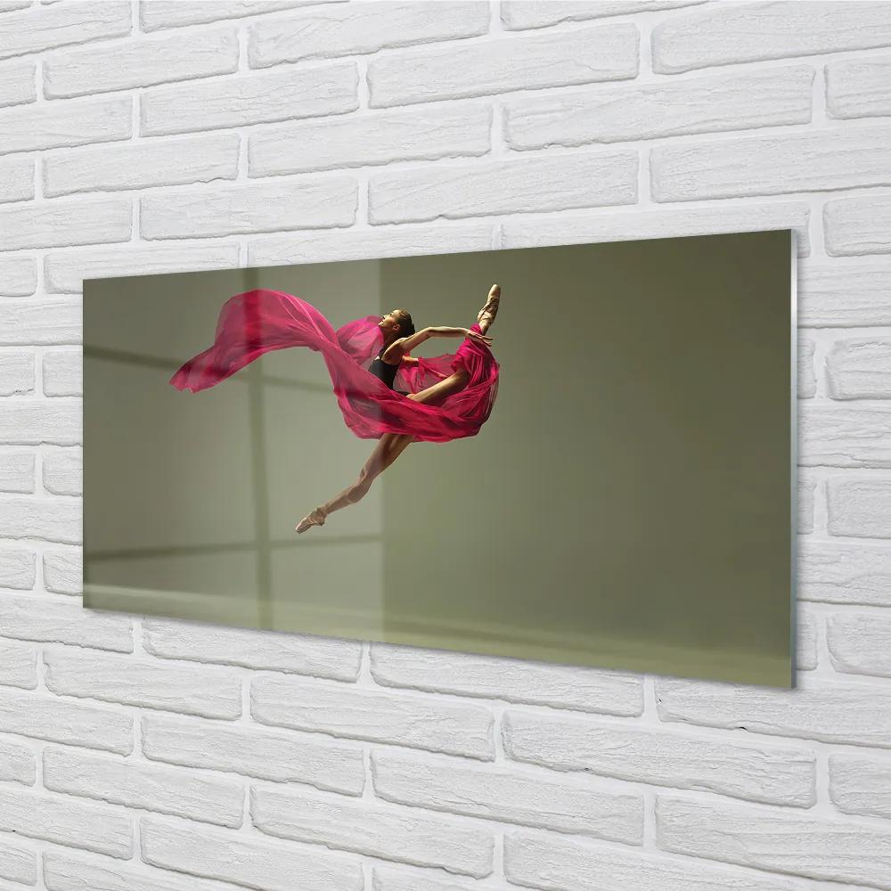 akrylový obraz Žena růžové motouz materiál 100x50 cm
