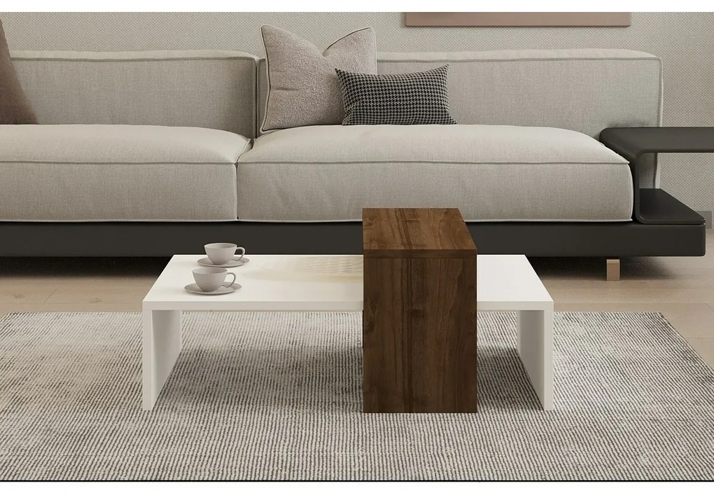 Konferenční stolek Glow White and Walnut
