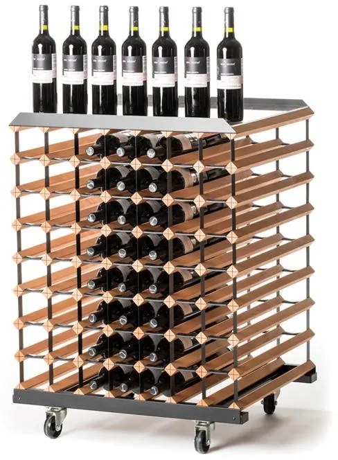 Raxi Pojízdný stojan na víno pro 112 lahví 70,5 x 60 x 100 cm