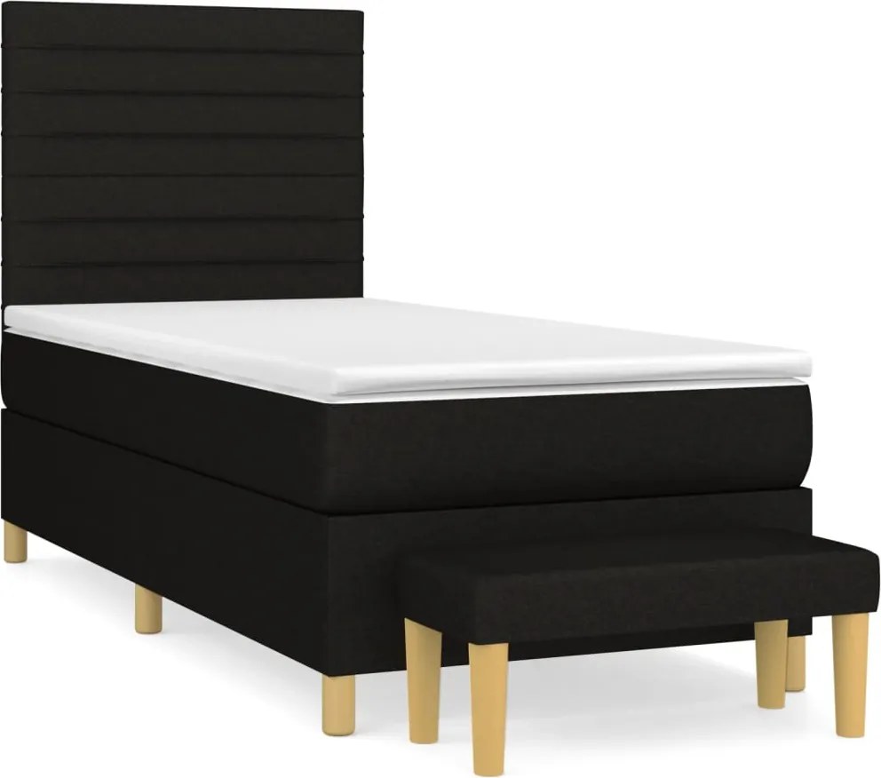 Box spring postel s matrací černá 80 x 200 cm textil 3137191