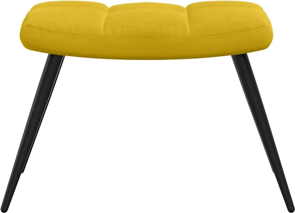 Relaxační křeslo s taburetkou, hořčicově žluté sametové 328091