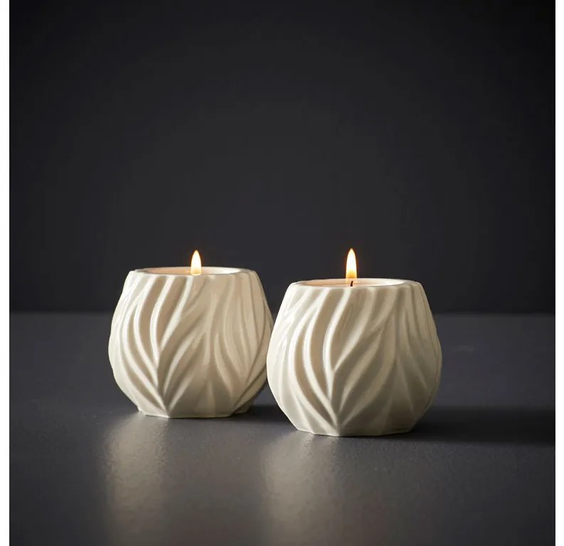 Morsø Stojánek na čajovou svíčku Flame (sada 2 ks) White