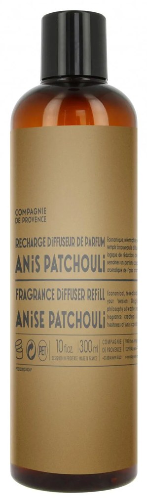 COMPAGNIE DE PROVENCE Náhradní náplň do difuzéru Anise Patchouli 300ml, hnědá barva, plast