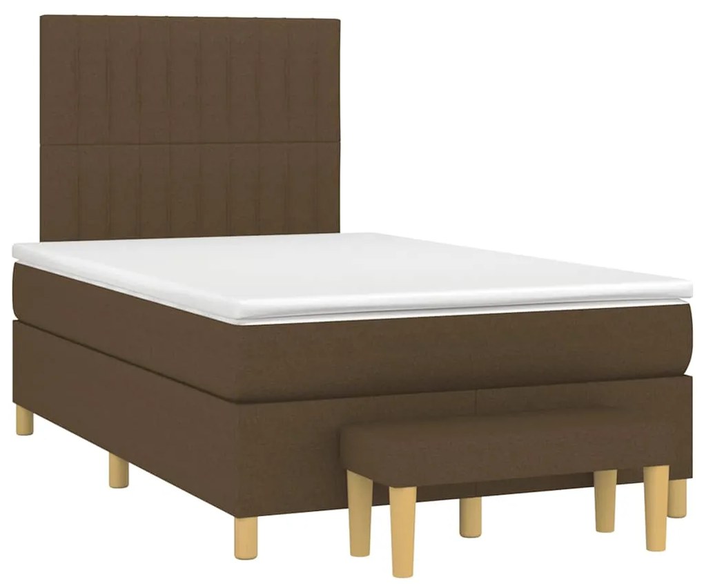 Box spring postel s matrací tmavě hnědá 120x190 cm textil 3270421