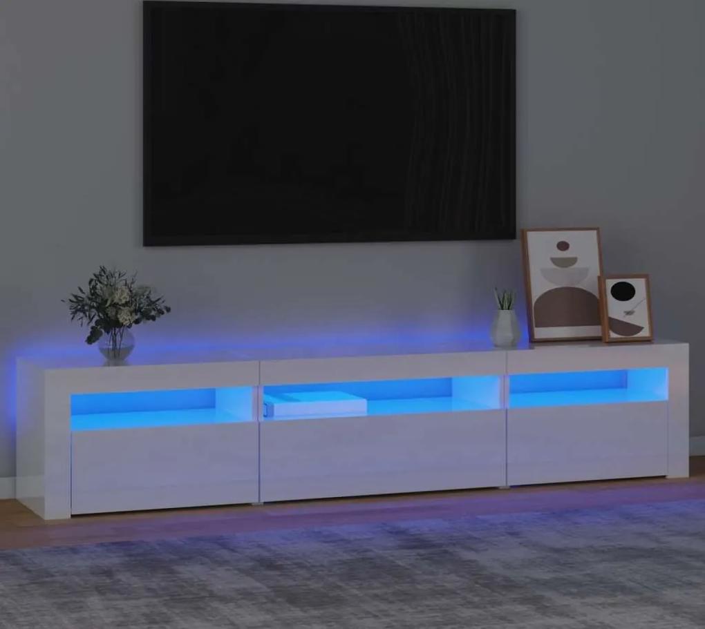 vidaXL TV skříňka s LED osvětlením 195x35x40 cm [3152740] Barva: Bílá