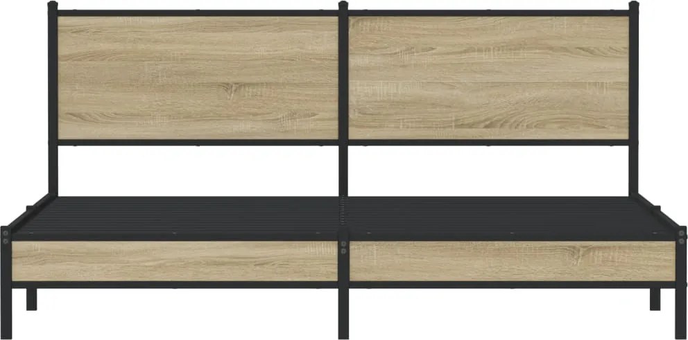 Kovový rám postele bez matrace dub sonoma 180 x 200 cm 3301391