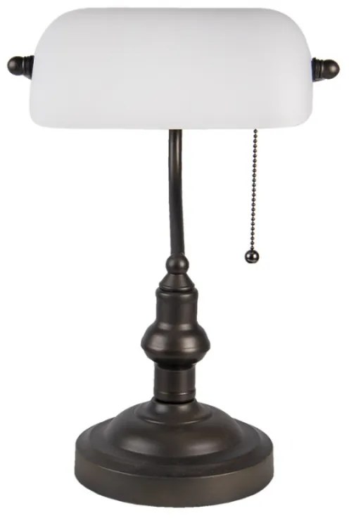 Kovová stolní lampa s bílým stínidlem Sinjon – 27x40 cm