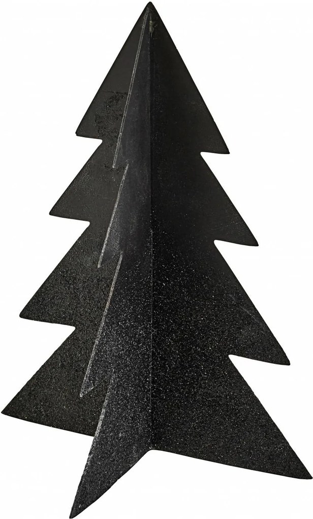 House Doctor Vánoční dekorace Black Glizz Tree 17 cm, černá barva, kov