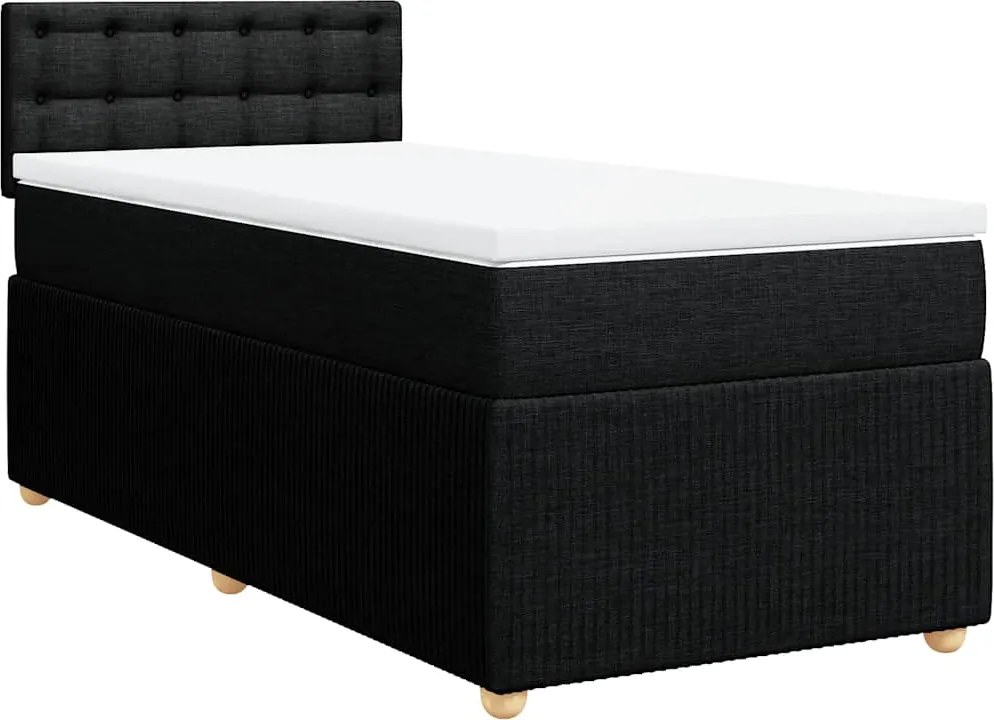 Box spring postel s matrací černá 100 x 200 cm textil 3287383
