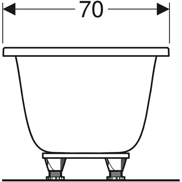 Geberit Tawa Obdélníková vana 170 x 70 cm, včetně noh, bílá 554.120.01.1