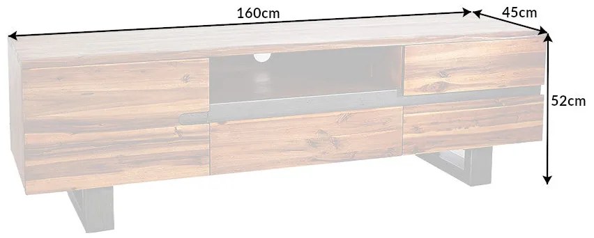 TV stolek Genesis hnědý 160cm akácie