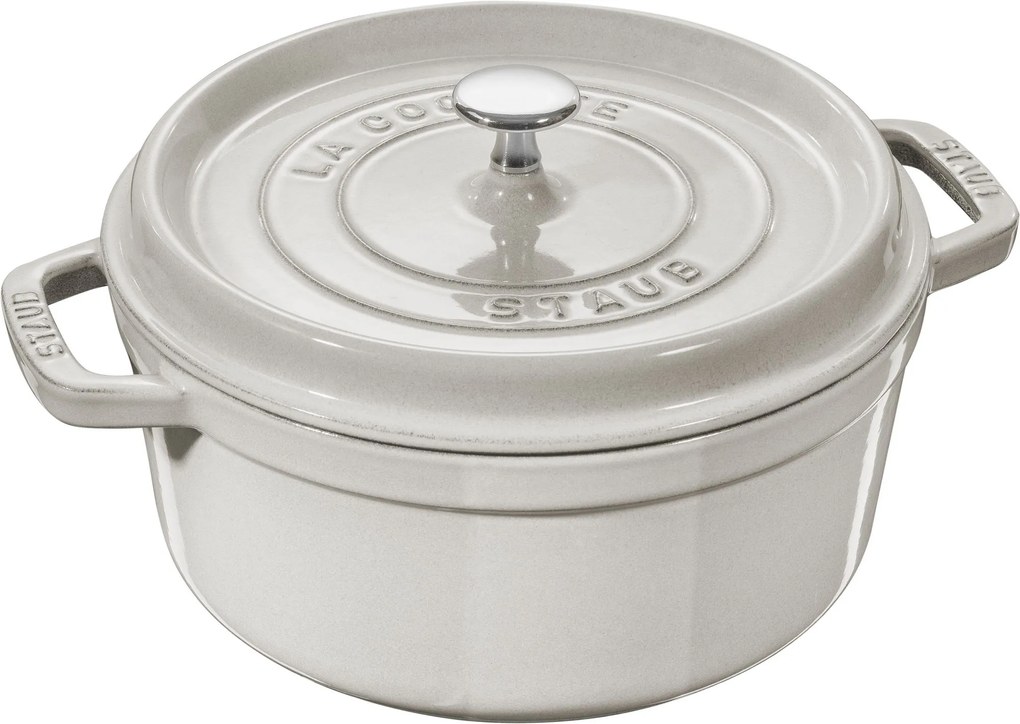Staub Litinový hrnec s poklicí Cocotte, bílý lanýž, 26 cm / 5,2 l 11026107