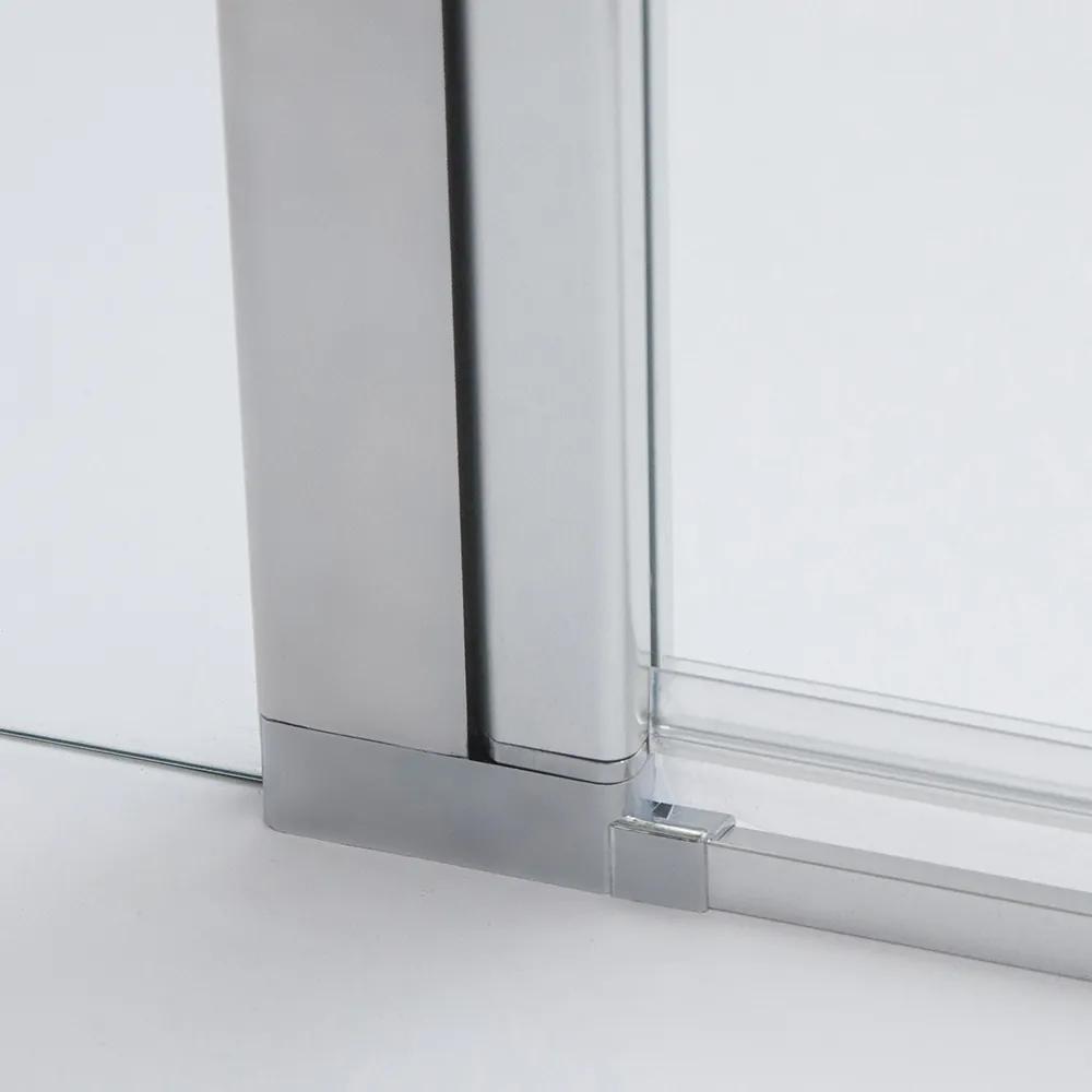 Roltechnik Outlet Jednokřídlé sprchové dveře s pevnou částí LYP2A pro instalaci do niky, stříbrná Varianta: šířka: 100 cm - (LYP2A/1000 - 1135008213), Barva profilů a typ výplně: profily: stříbrná, výplň: transparent