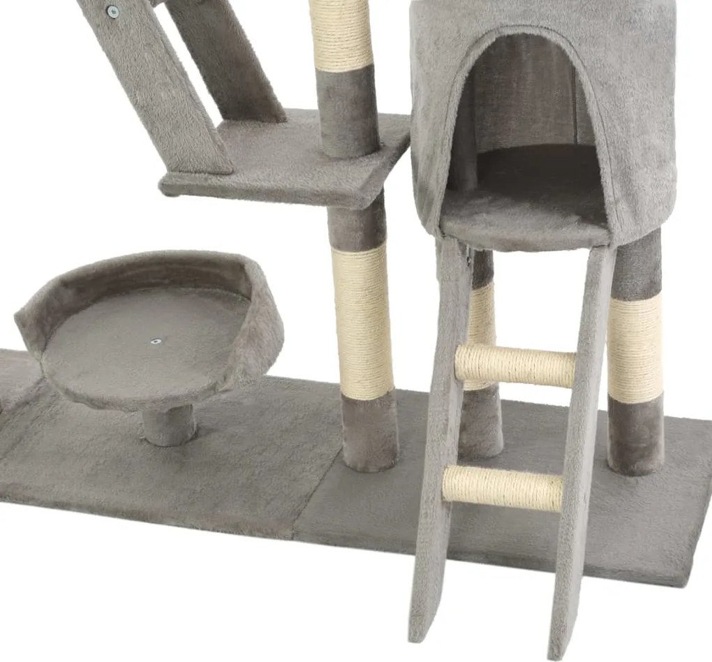 Škrabadlo pro kočky se sisalovými sloupky 230–250 cm šedé 170617