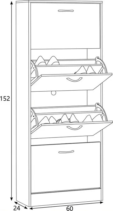 Botník, mdf, hnědá, ABO-G1018 OAK Barva: Hnědá