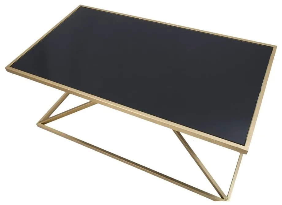 Konferenční stůl s černou skleněnou deskou Mauro Ferretti Piramid, 110 x 60 cm