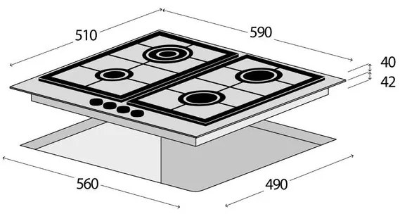 Concept PDV4760 Plynová varná deska