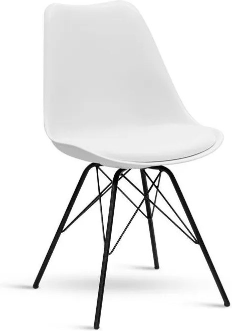 STIMA Jídelní židle DESY - bílá skořepina + sedák koženka / bílá podnož