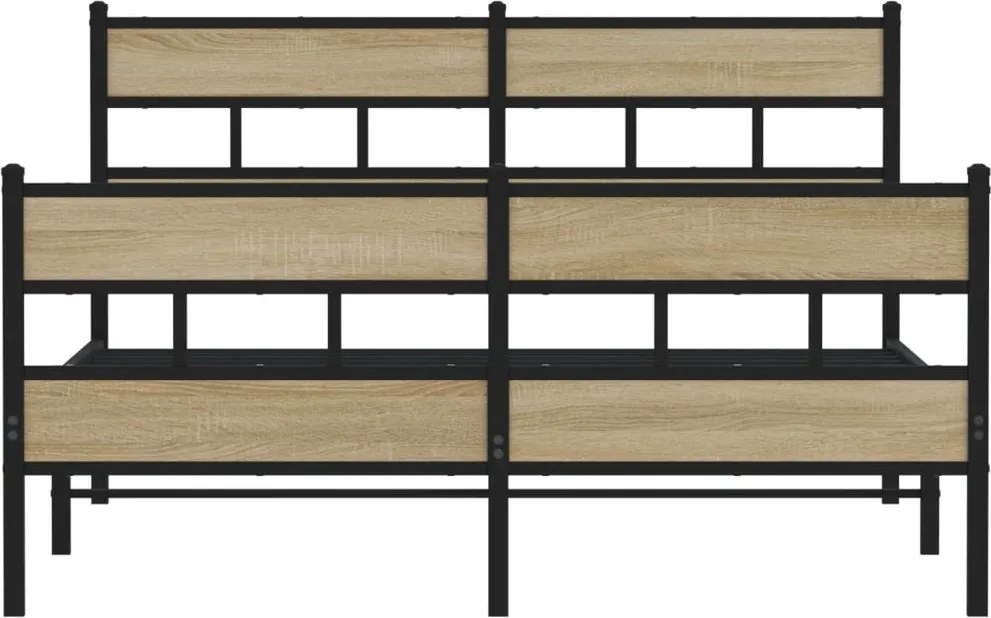 Kovový rám postele bez matrace dub sonoma 160 x 200 cm 3308471