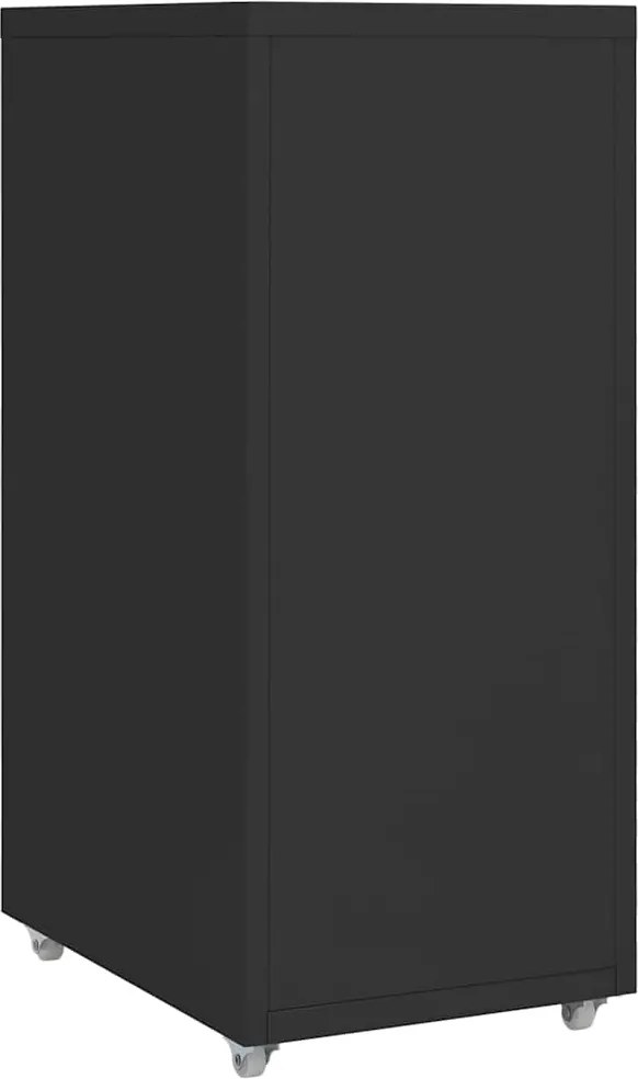 Mobilní kartotéka černá 28 x 41 x 69 cm kov 335918