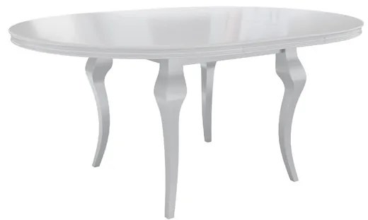 Stůl Julia FI 120 se 4 židlemi ST65 s klepadlem 10, Klepadlo: chrom, Barva křesla: bíla, Barva stolu: bíly lesk, Potah: Magic Velvet 2225