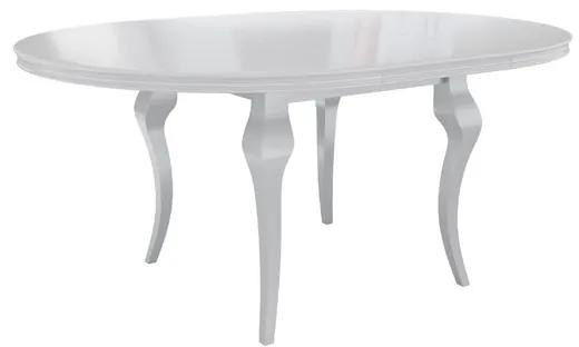 Stůl Julia FI 120 se 4 židlemi ST65 s klepadlem 10, Klepadlo: chrom, Barva křesla: černá, Barva stolu: bíly lesk, Potah: Magic Velvet 2225