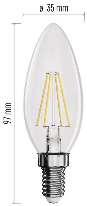 Emos lighting LED žárovka Filament Candle 3,4W E14 teplá bílá