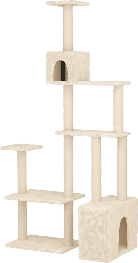 Kočičí strom se škrabacími sloupky sisal Krémová 177,5 cm 172389