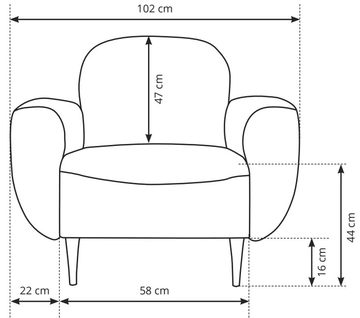 Křeslo BOHO Vyberte barvu látky: element 16