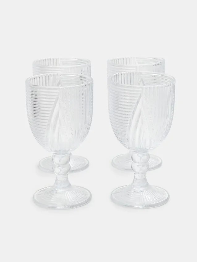 Sinsay - Skleničky z reliéfního skla 4 ks - clear