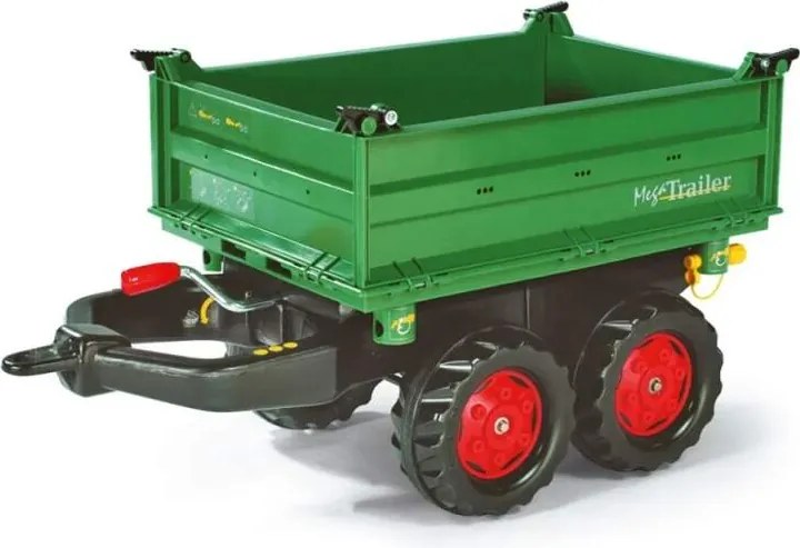 Sklápěcí 2 nápravový traktorový přívěs Rolly Toys Mega Trailer zelený