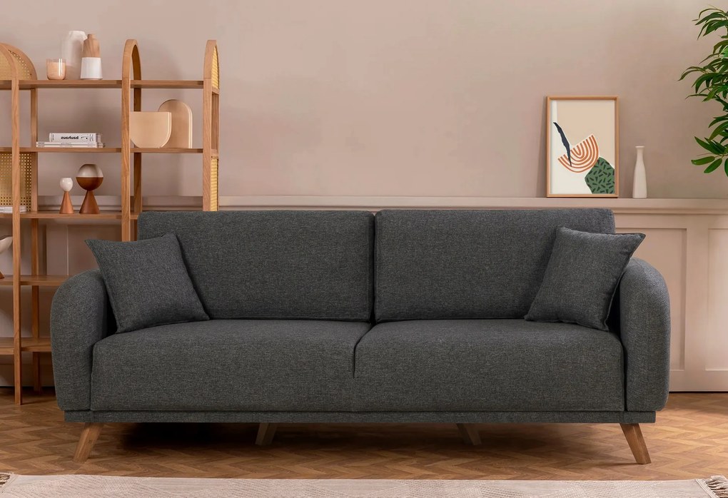 Hanah Home Třímístná pohovka HERA antracitová 237 cm