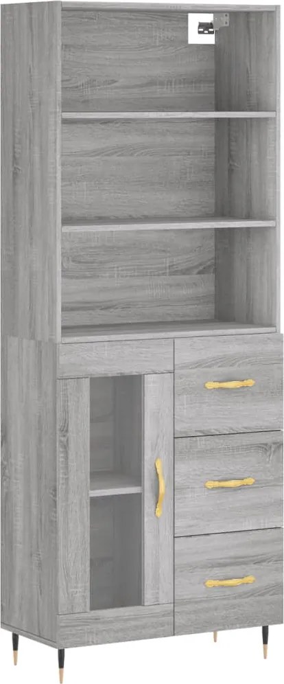 Skříň highboard šedá sonoma 69,5 x 34 x 180 cm kompozitní dřevo 3189491