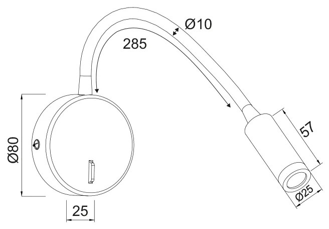 ACA DECOR LED nástěnná lampička ALIS 3W/230V/3200K/190Lm/40°/IP20, černá