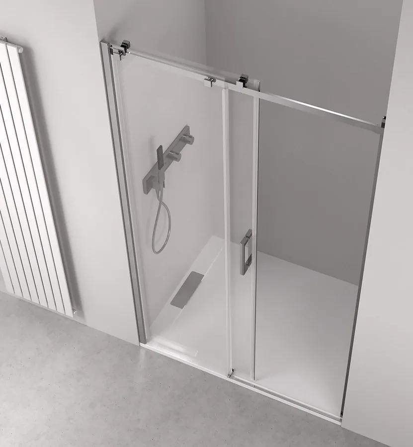 Polysan THRON SQUARE sprchové dveře 1400 mm, hranaté pojezdy, čiré sklo TL5014-5002
