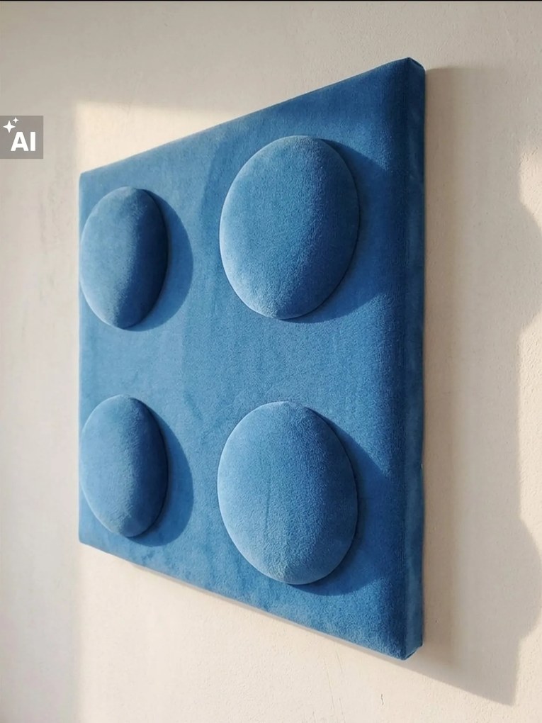 Sinsay - Sametový čalouněný panel ve tvaru kostky - modrá