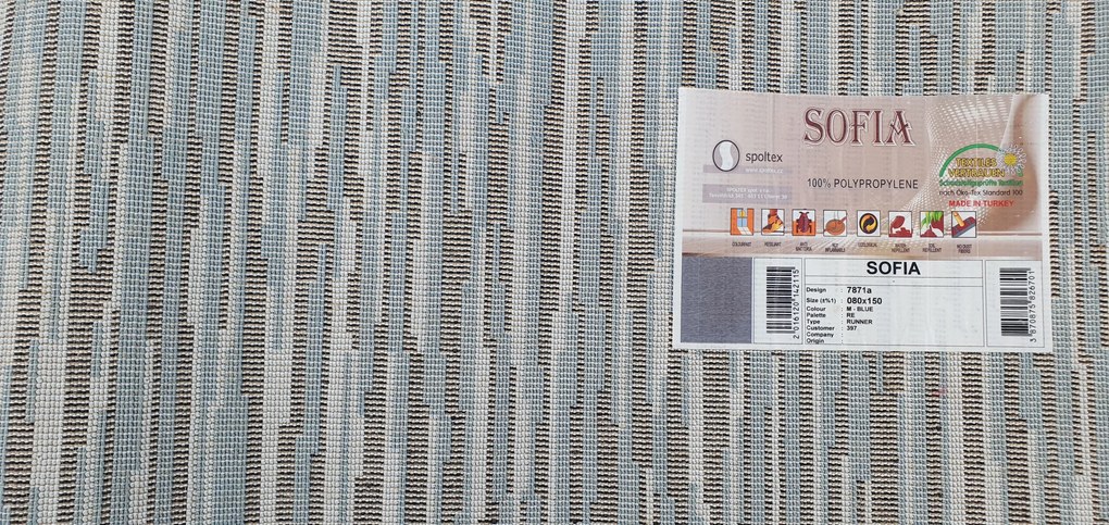 Spoltex, Kusový koberec Sofia blue 7871 A, 240x340, modrá, kancelář